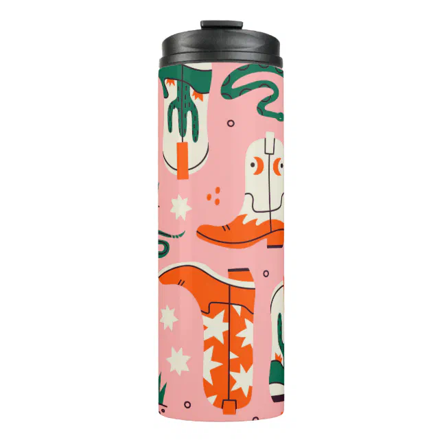 Various cowboy boots pattern thermal tumbler | Zazzle