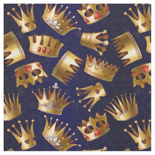 Various gold crowns pattern fabric | Zazzle