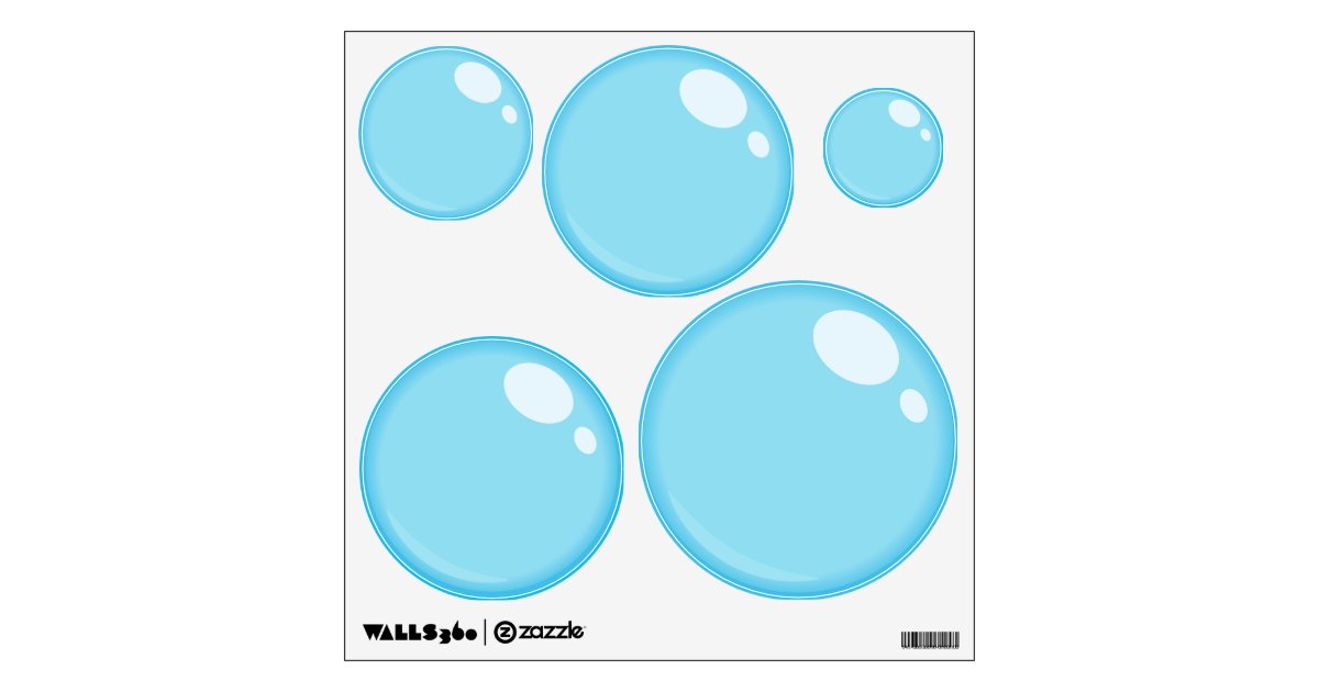 Various Sized Blue Bubble Wall Decal Sticker Sheet | Zazzle