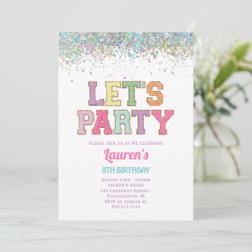 Varsity Patch Letters Birthday Party Invitation | Zazzle