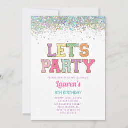 Varsity Patch Letters Birthday Party Invitation | Zazzle