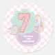 Varsity preppy pastel patch 7th Birthday Classic Round Sticker | Zazzle