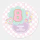 Varsity preppy pastel patch 8th Birthday Classic Round Sticker | Zazzle