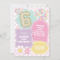 Varsity preppy pastel patch Birthday Invitation | Zazzle