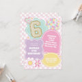 Varsity preppy pastel patch Birthday Invitation | Zazzle