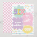 Varsity preppy pastel patch notebook Birthday Invitation | Zazzle