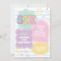 Varsity preppy pastel patch notebook Birthday Invitation | Zazzle