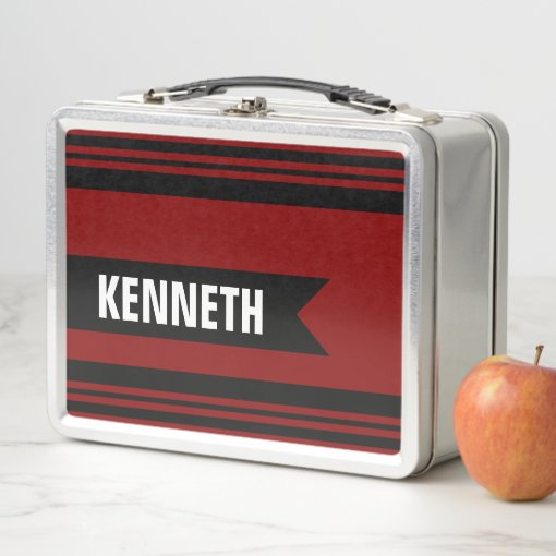Varsity Sports Personalized School Metal Lunch Box | Zazzle