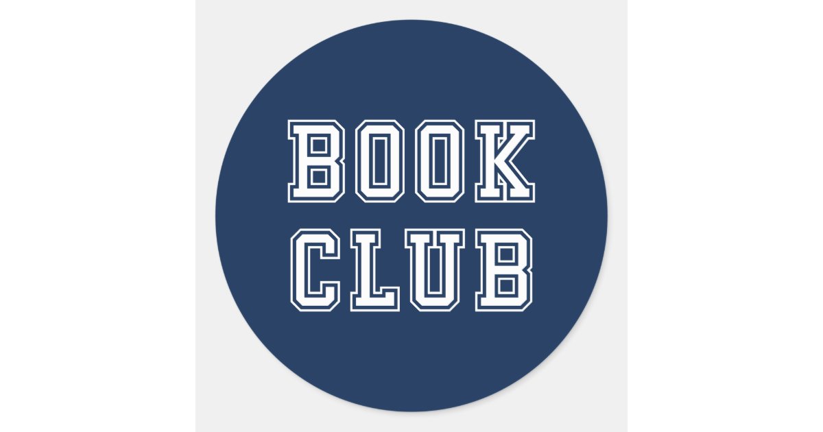 Varsity Style Book Club with Editable Color Classic Round Sticker | Zazzle