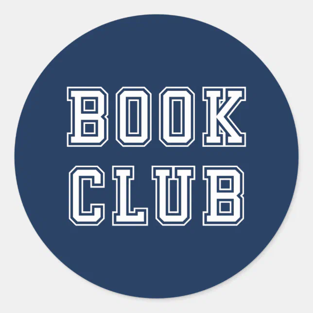 Varsity Style Book Club with Editable Color Classic Round Sticker | Zazzle