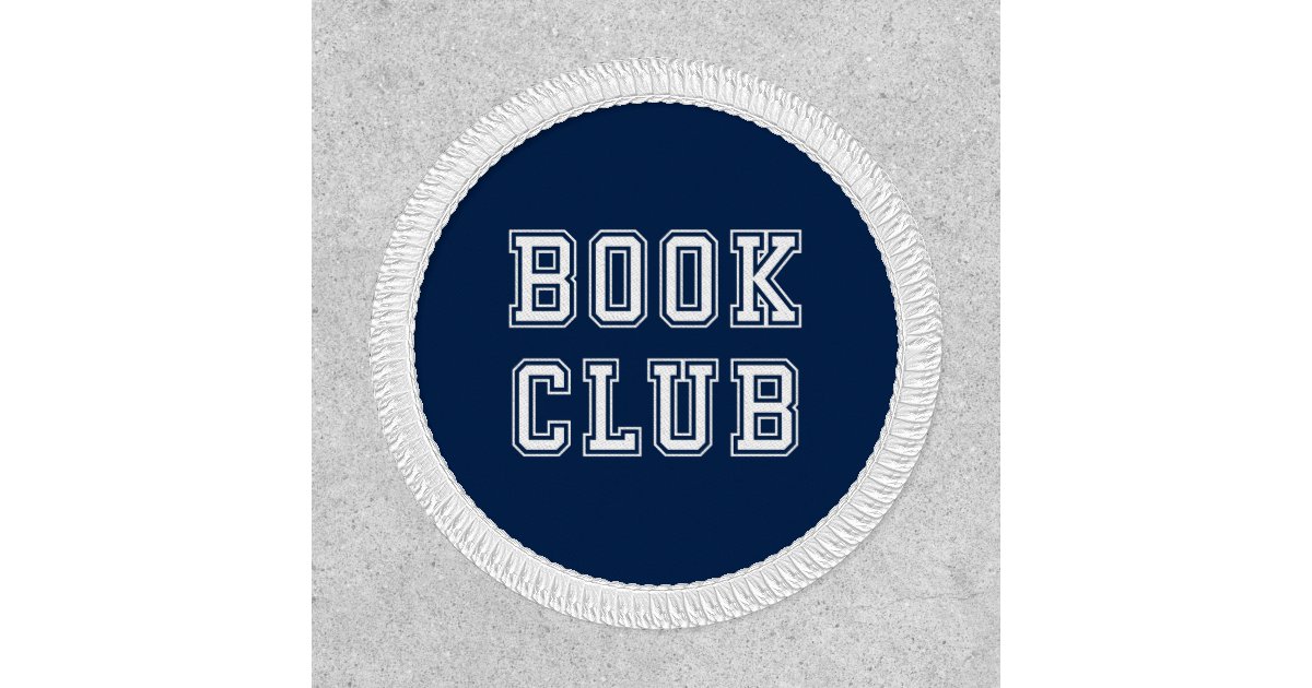 Varsity Style Book Club with Editable Color Patch | Zazzle