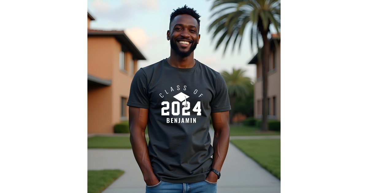 Varsity Style Graduate Class of 2022 Custom Name Tri-Blend Shirt | Zazzle
