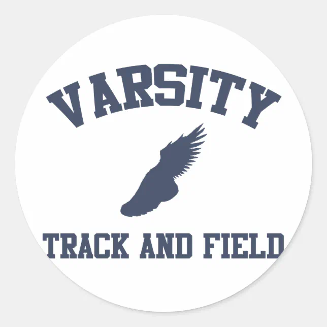 Varsity Track and Field Classic Round Sticker | Zazzle
