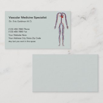 Vascular Medicine Business Cards | Zazzle