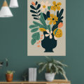Vase Abstract Modern Botanical Flower Poster | Zazzle