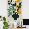 Vase Abstract Modern Botanical Flower Poster | Zazzle