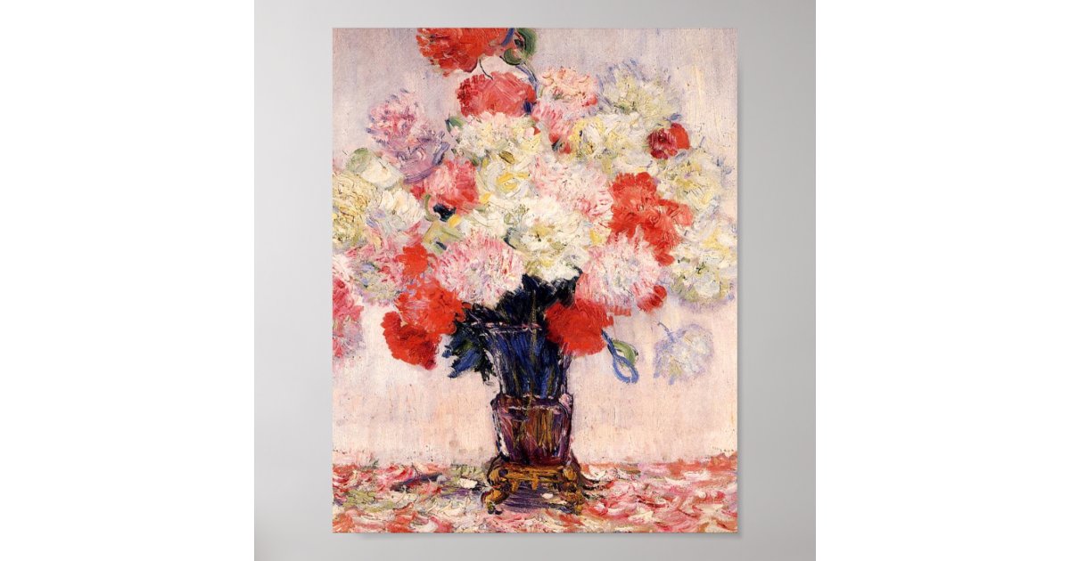 Vase Of Peonies By Claude Monet Poster | Zazzle