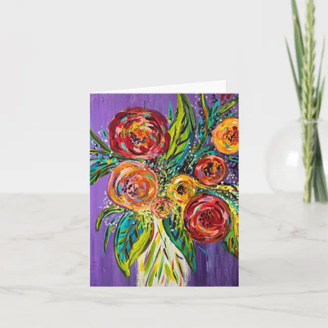 Vase of Peonies Note Card | Zazzle