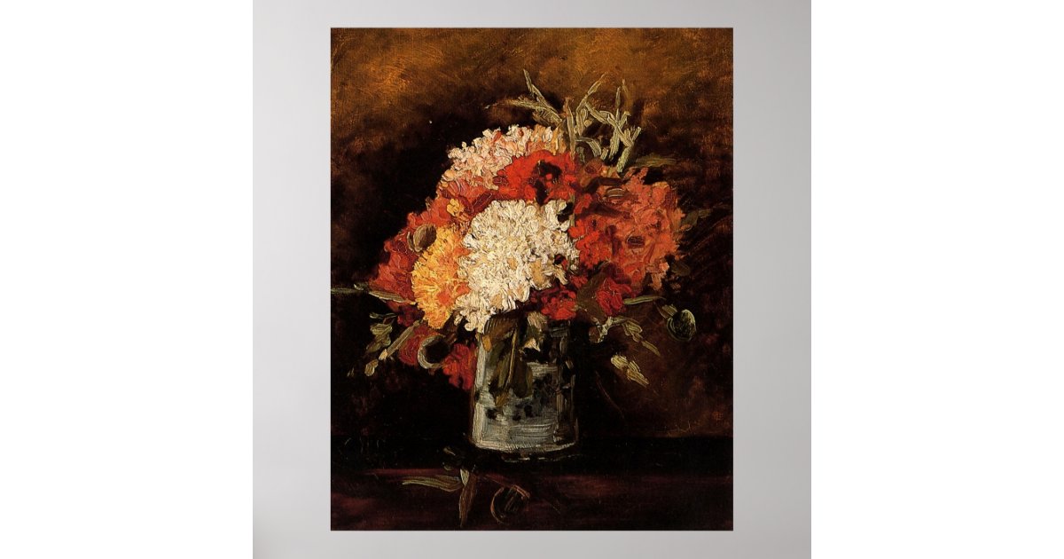 Vase with Carnations by Vincent van Gogh Poster | Zazzle
