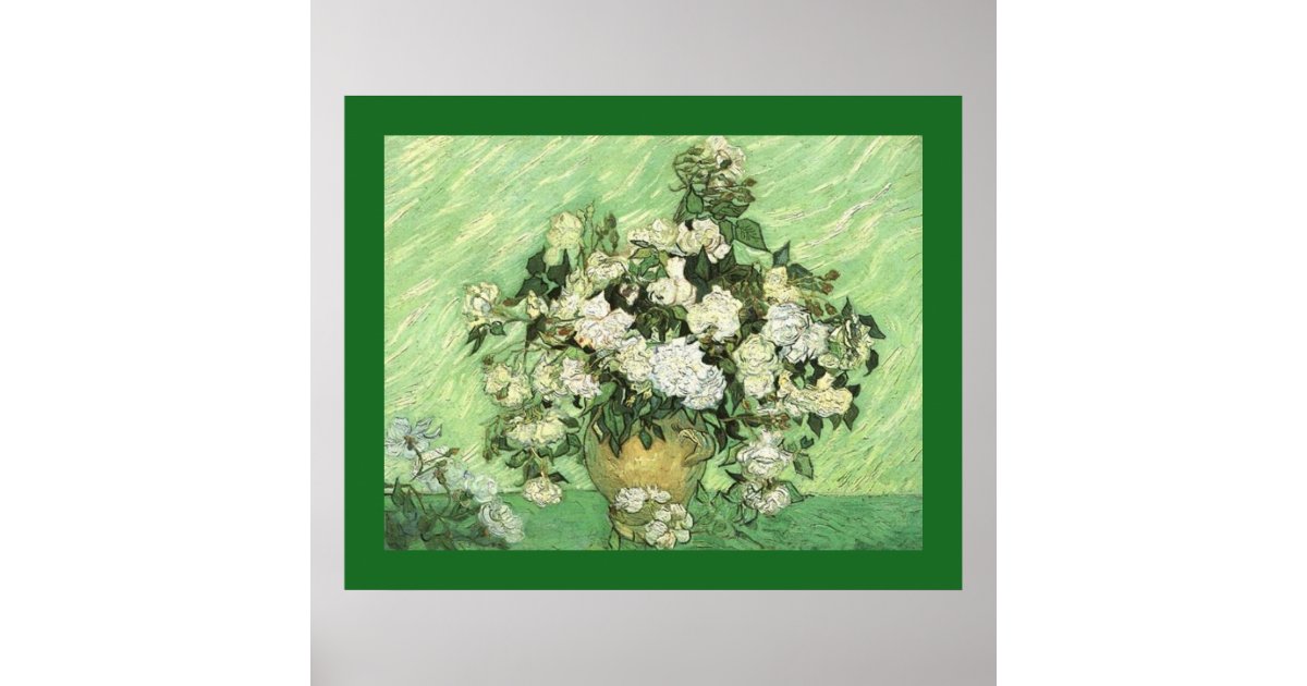 Vase with Roses Post-Impressionist Poster | Zazzle