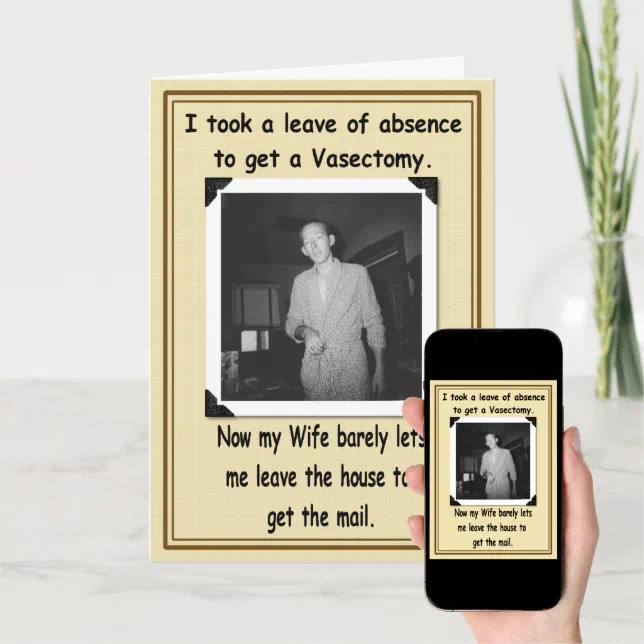 Vasectomy - Get Well Card | Zazzle