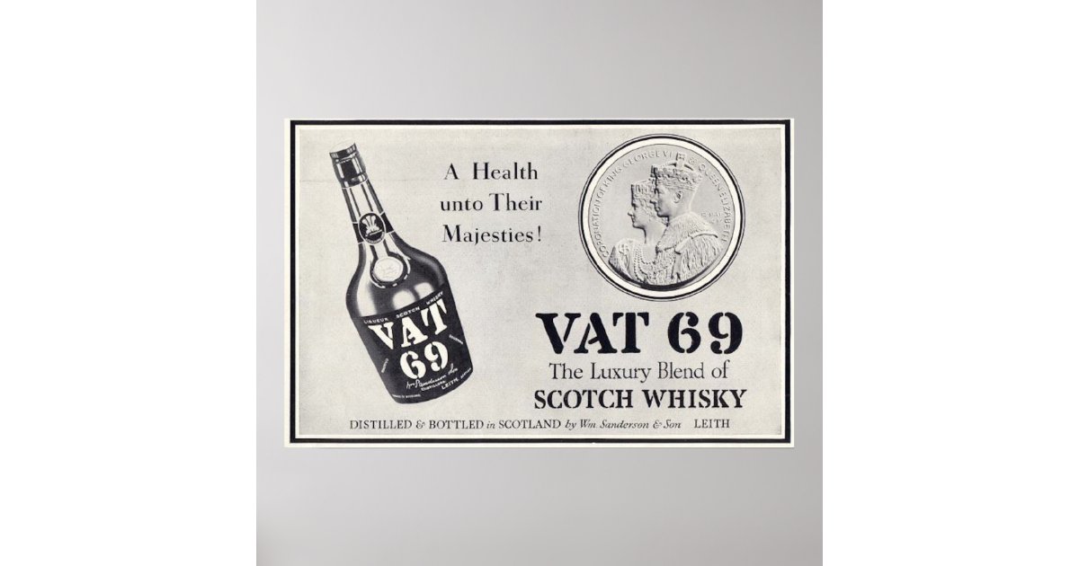 Vat 69 scotch wiskey poster | Zazzle