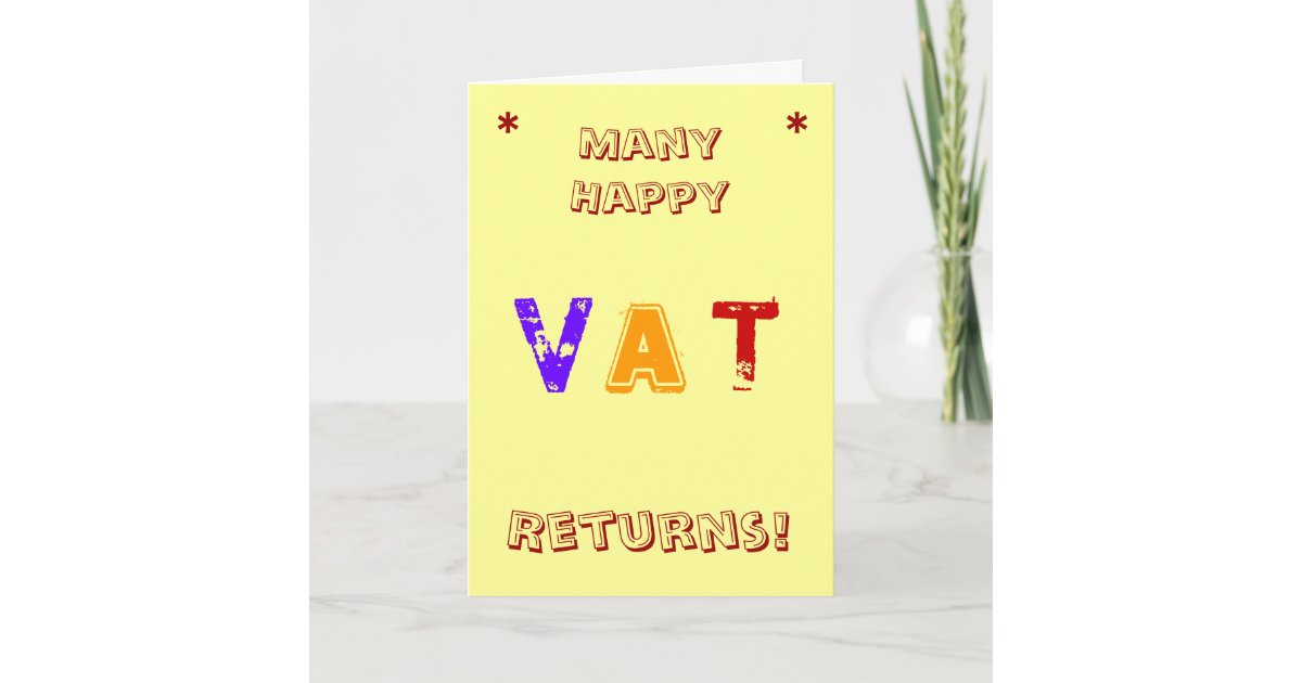 VAT Accountant | Birthday | Vat Returns Pun Card | Zazzle