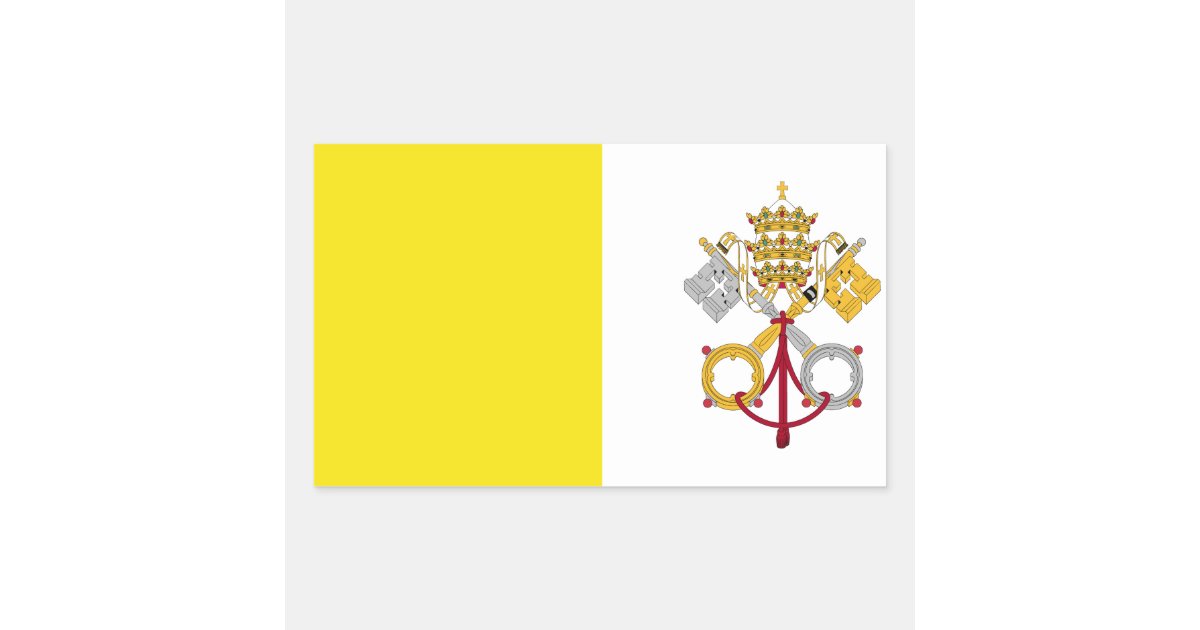 Vatican City flag Rectangular Sticker | Zazzle