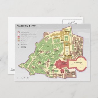 Vatican City Layout Diagram Map Postcard | Zazzle