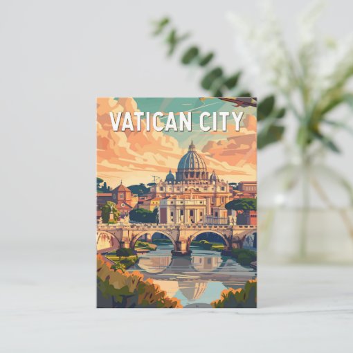 Vatican City Travel Art Vintage Postcard | Zazzle