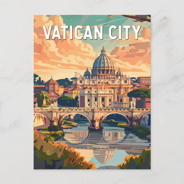 Vatican City Travel Art Vintage Postcard | Zazzle
