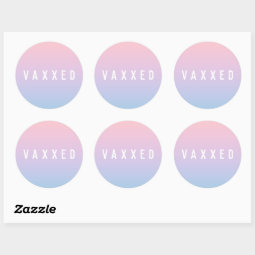 Vaxxed | Pastel Gradient Covid-19 Vaccinated Classic Round Sticker | Zazzle