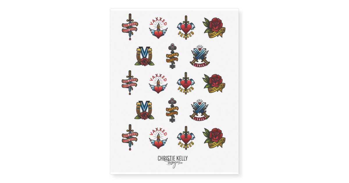 Vaxxed Vaccinated Temporary Tattoos | Zazzle