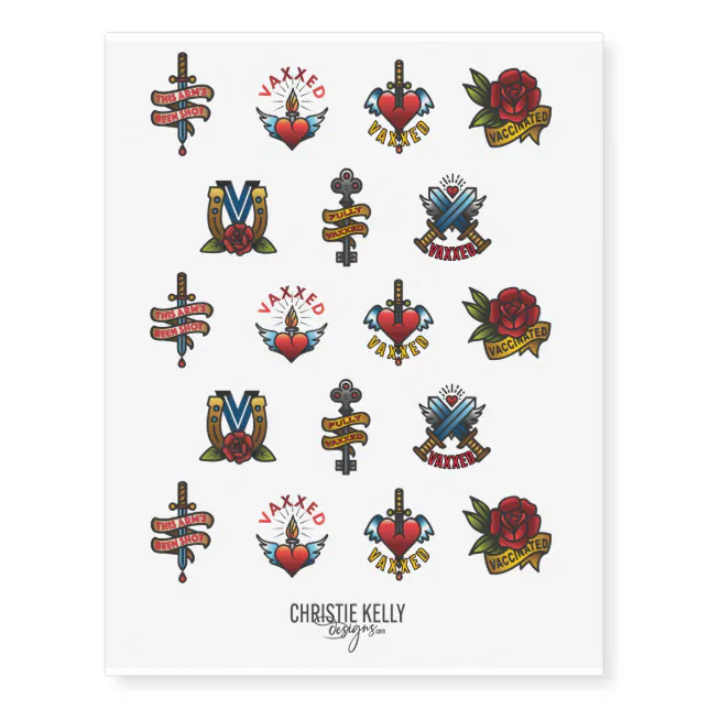 Vaxxed Vaccinated Temporary Tattoos | Zazzle
