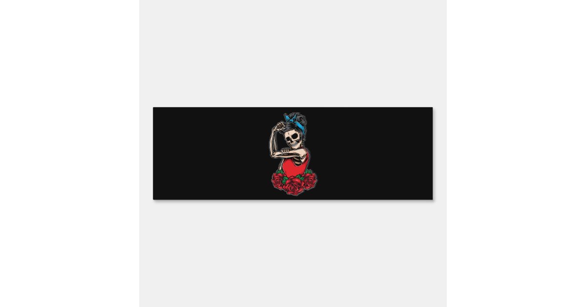 Vector skull rockabilly vintage style sign | Zazzle