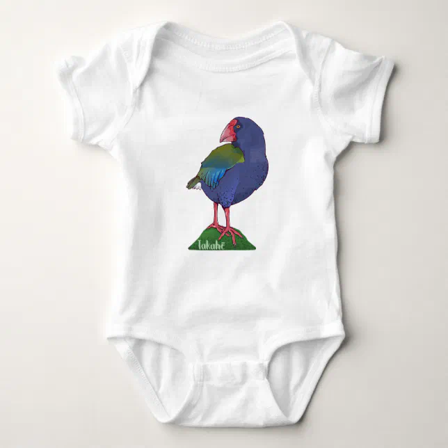 Vector takahe New Zealand Bird Baby Bodysuit | Zazzle