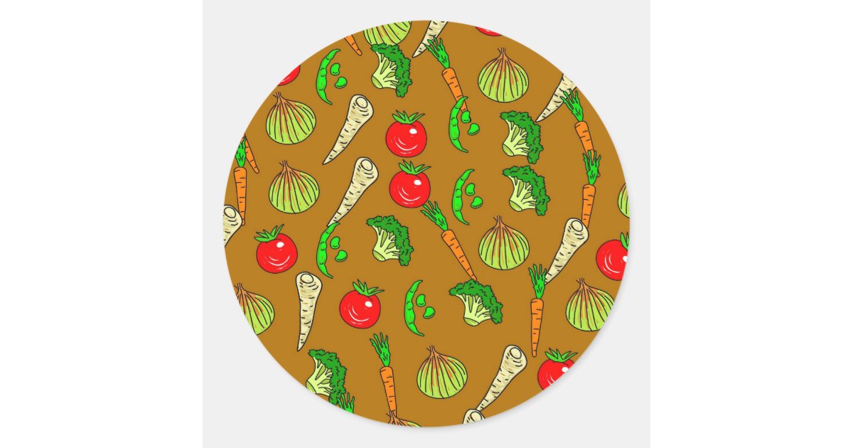Veg Wallpaper Classic Round Sticker | Zazzle