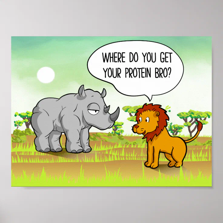 Vegan protein bro poster | Zazzle