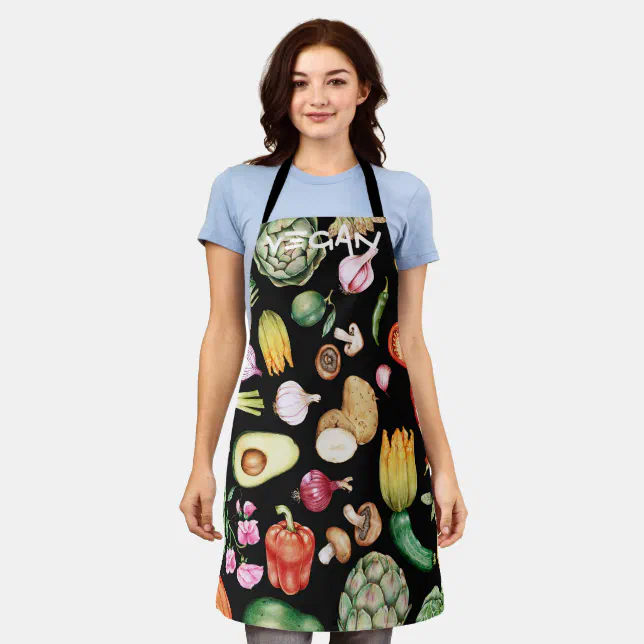 Vegan Statement Ethical Kind Living Vegetables Apron | Zazzle