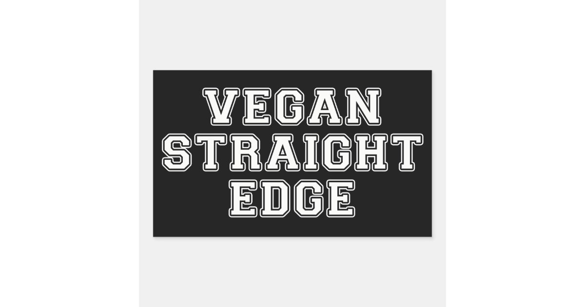 Vegan Straight Edge Rectangular Sticker | Zazzle