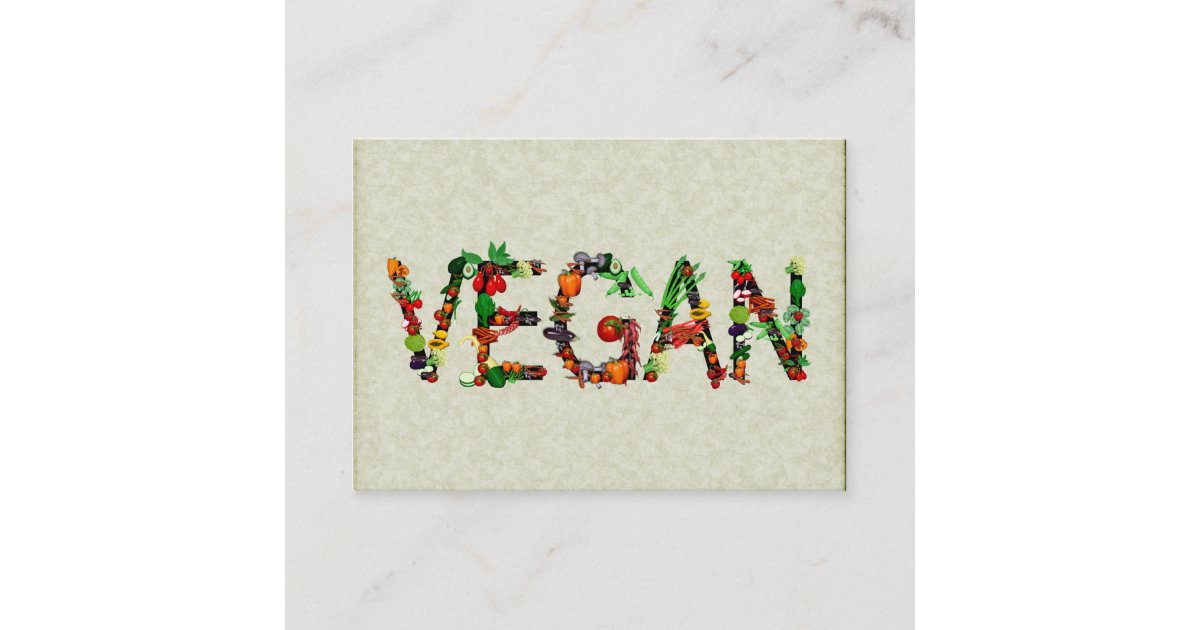Vegan Vegetables Business Card | Zazzle