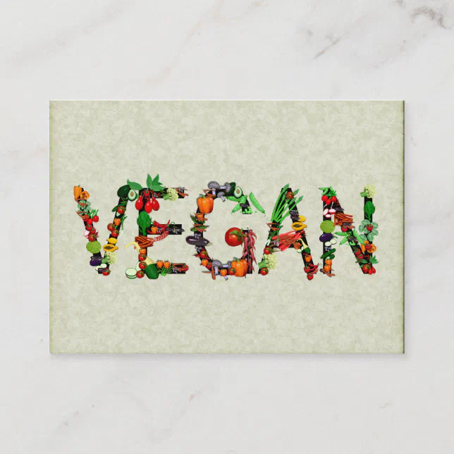 Vegan Vegetables Business Card | Zazzle