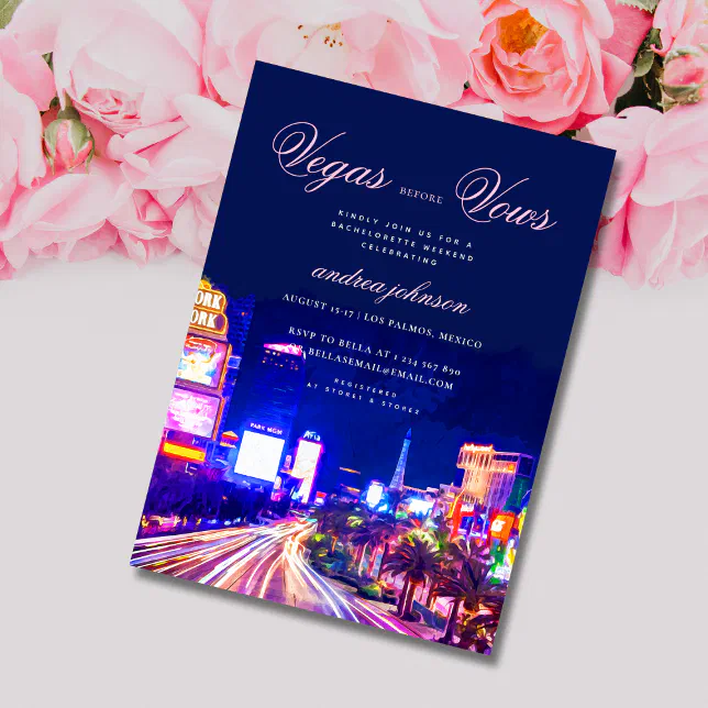Vegas Before Vows Hen Bachelorette Weekend Invitation | Zazzle