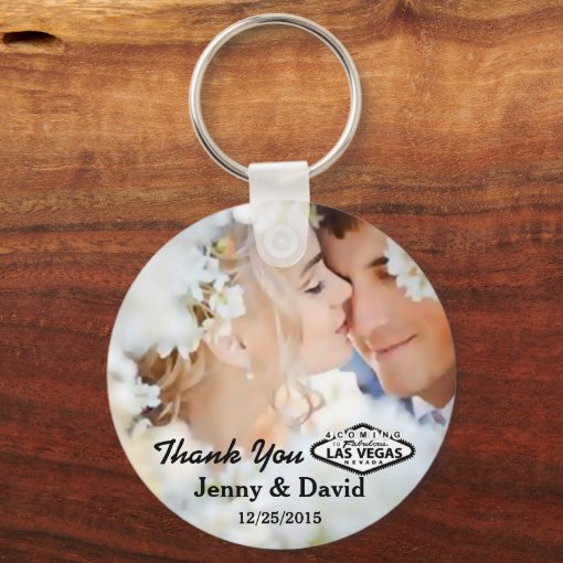 Vegas Wedding Personalized Key Ring Wedding Favor | Zazzle