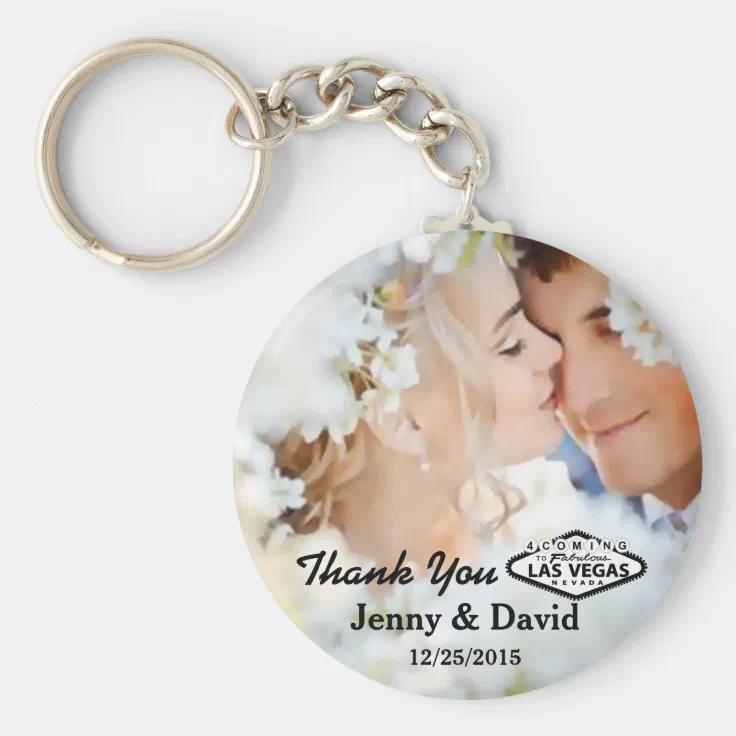 Vegas Wedding Personalized Key Ring Wedding Favor | Zazzle