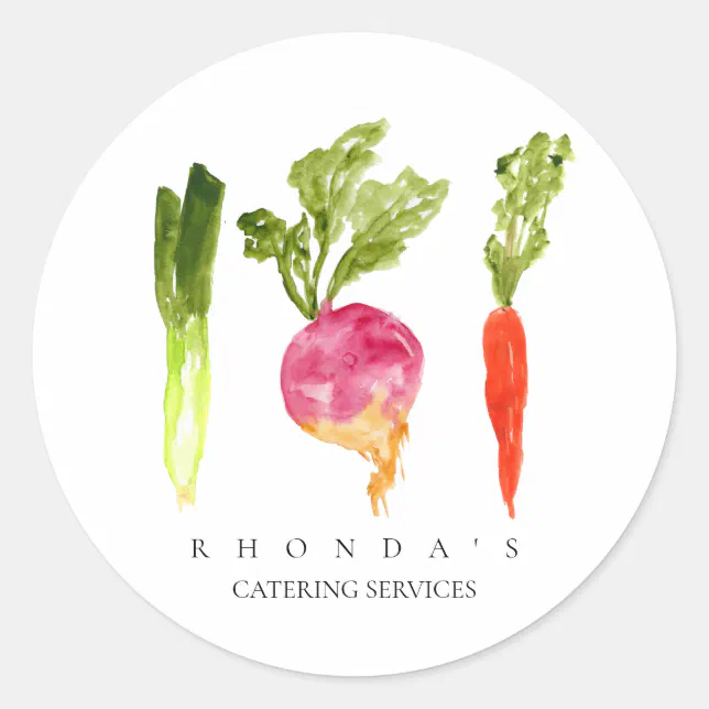 Vegetable branding catering business sticker | Zazzle