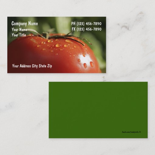 Vegetable Business Cards | Zazzle