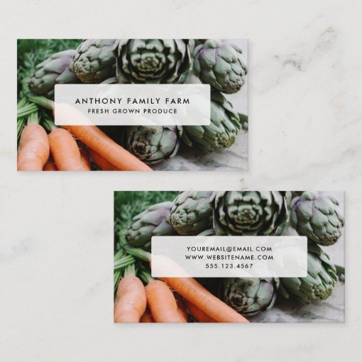 Vegetable Family Farm Business Card | Zazzle