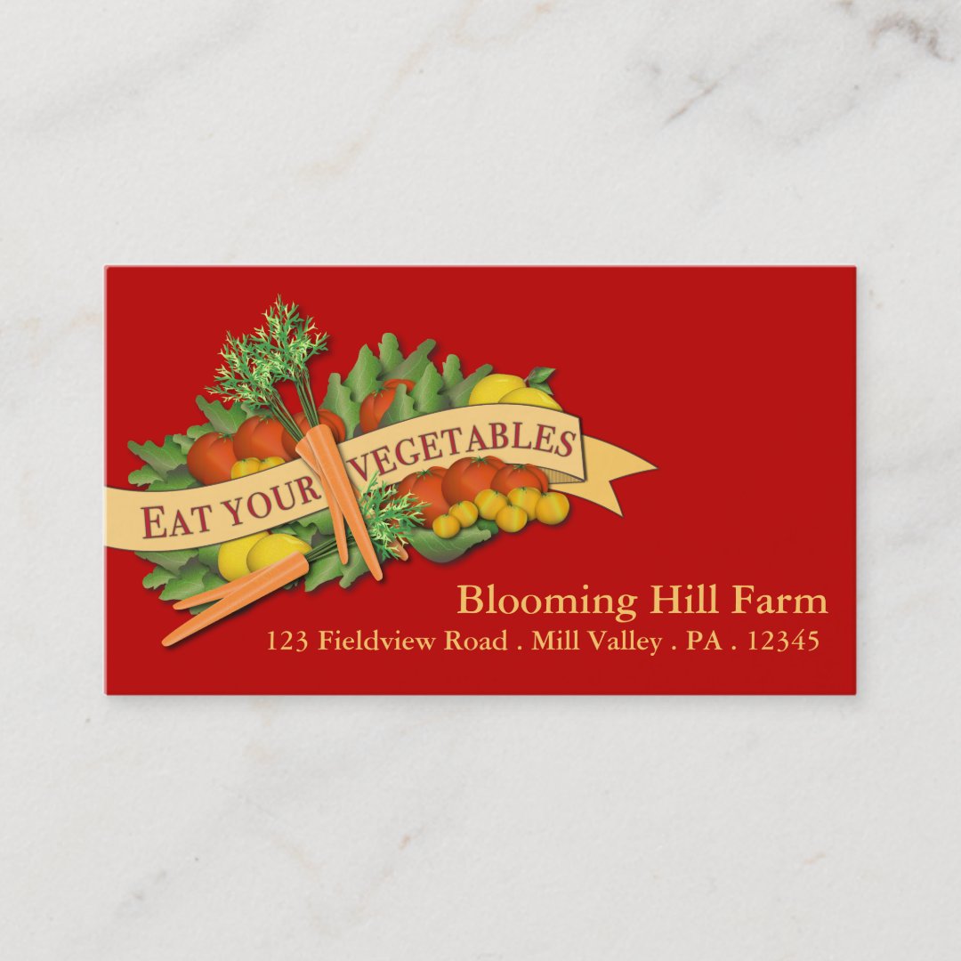 Vegetable Farm Market Agriculture Business Card | Zazzle