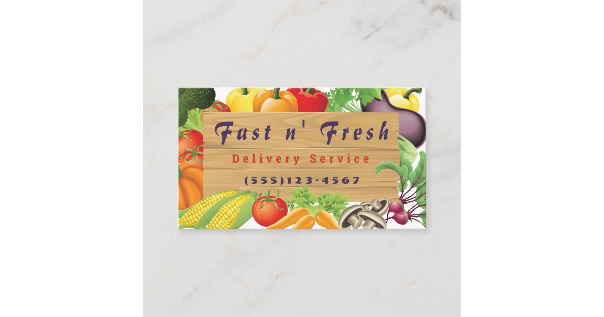 Vegetable Food Design Delivery Service Business Card | Zazzle